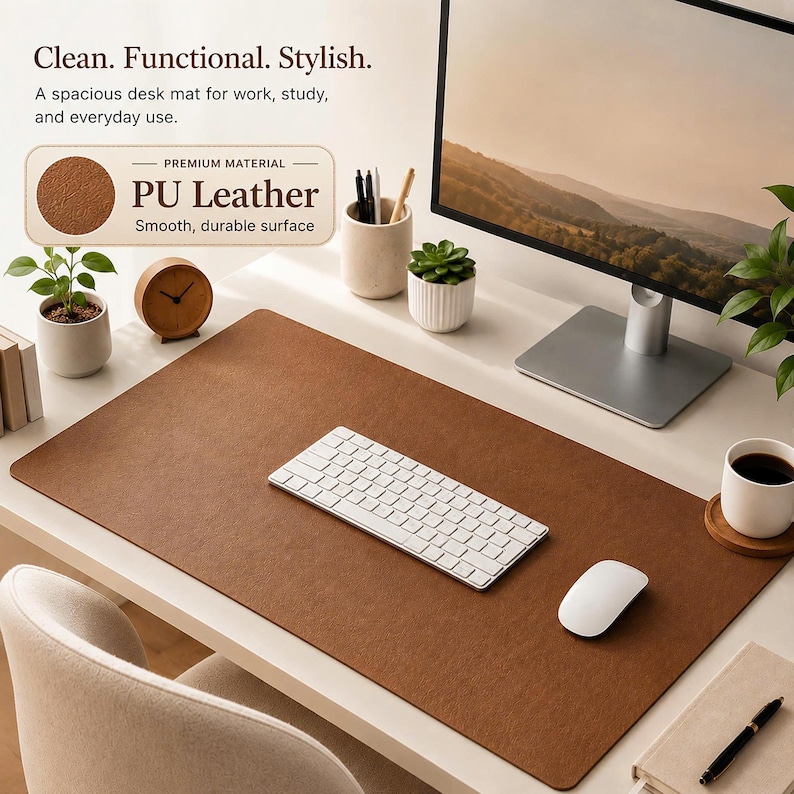 Custom Kids Name Printed Leather Mouse Pad, Personalized Family Line ...