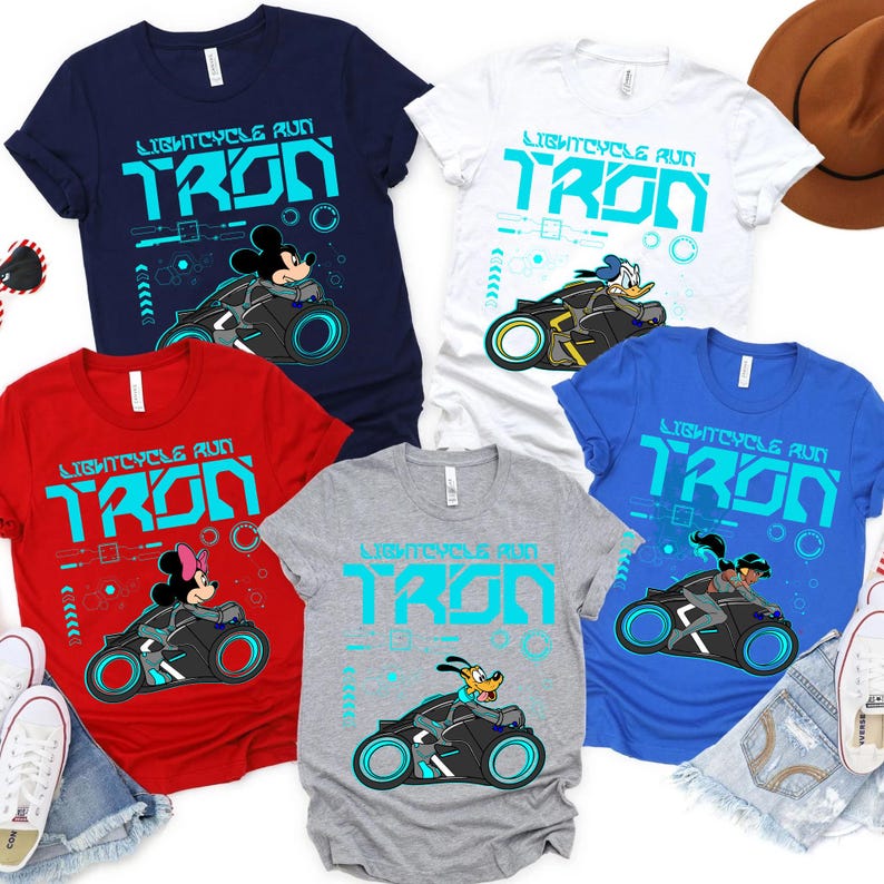 Retro Mickey and Friends Tron Lightcycle Run T-shirt, Classic Disney ...