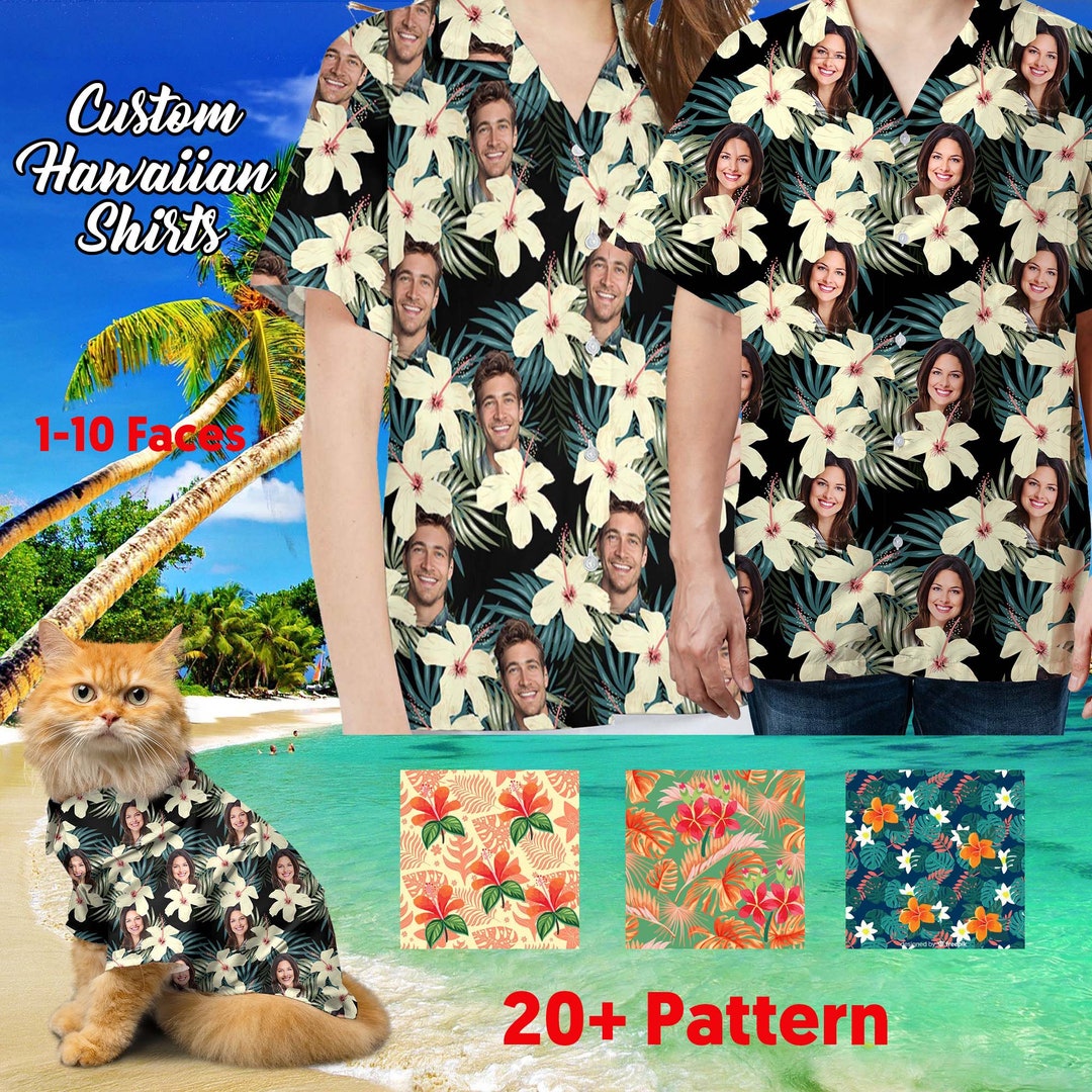 Custom Face Logo Hawaiian Shirt, Personalized Hawaii Shirt With Pet ...