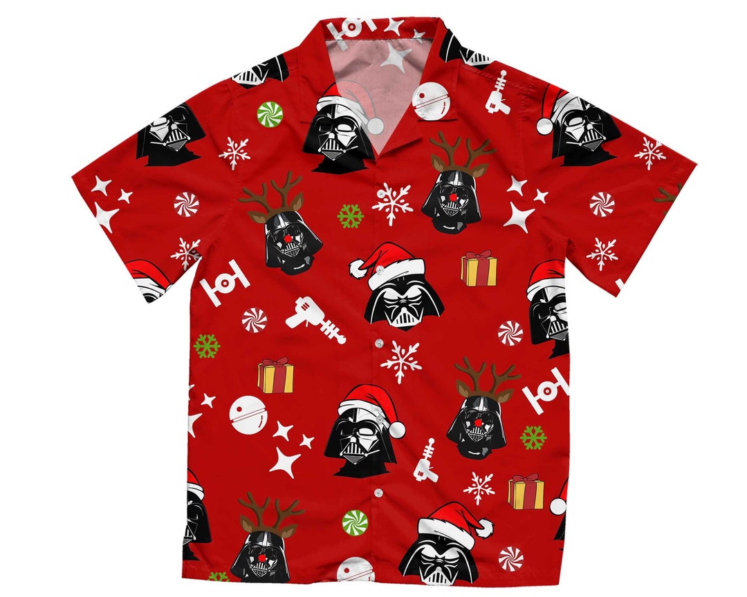 Darth Vader Santa Hat Reindeer Hawaiian Shirt, Retro Star Wars ...