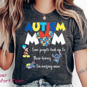 Retro Minnie Mouse Autism Mom Comfort Colors Shirt, Autism Awareness ...