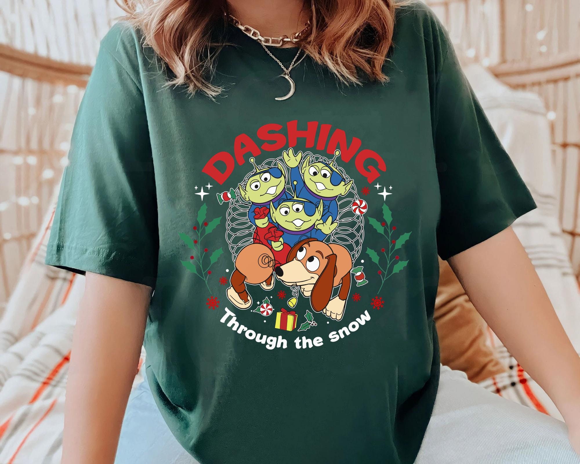 Toy Story Characters Dashing Through the Snow Shirt, Slinky Dog Aliens ...