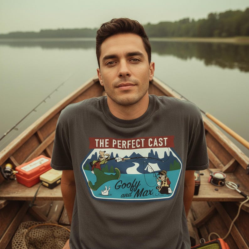 Goofy and Max the Perfect Cast Fishing Buddy Comfort Colors Shirt ...