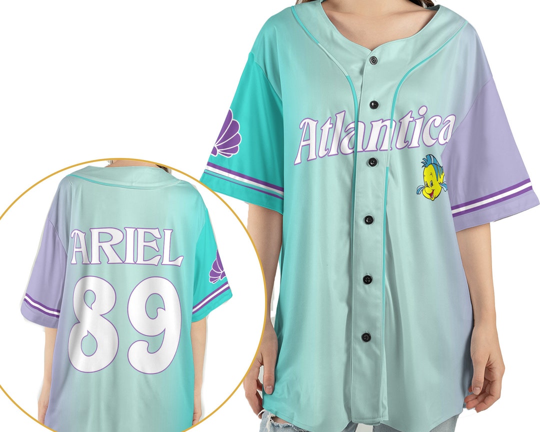 The Little Mermaid Atlantica Flounder Fish 2 Sided Baseball Jersey ...