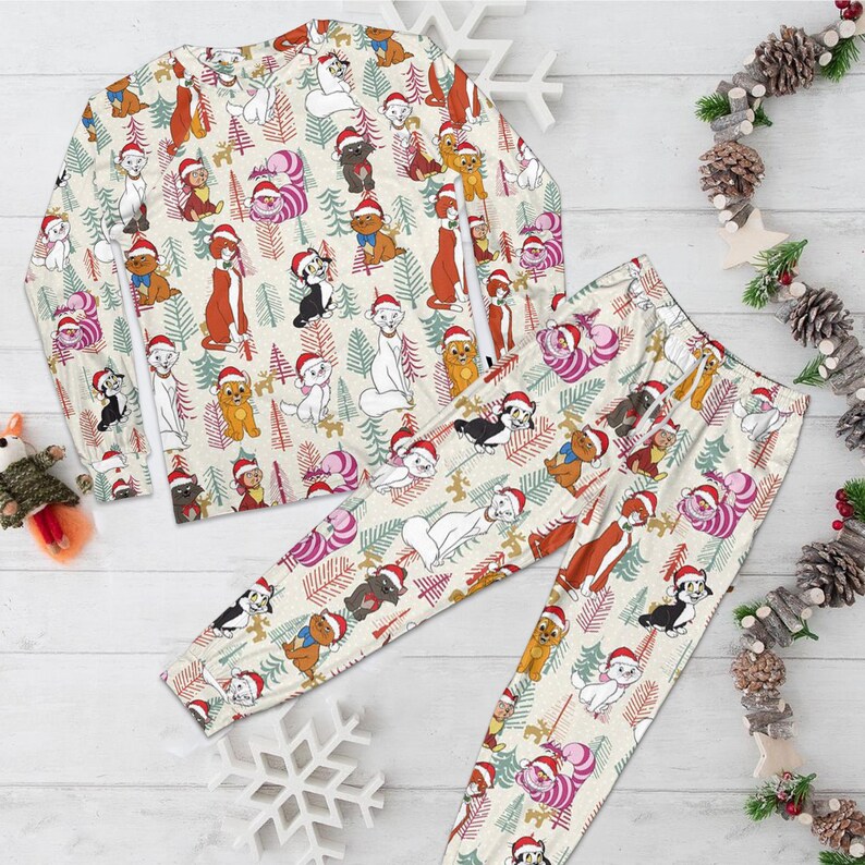 Disney Cats Christmas Pajama Set, Aristocats Figaro Cheshire Cat ...