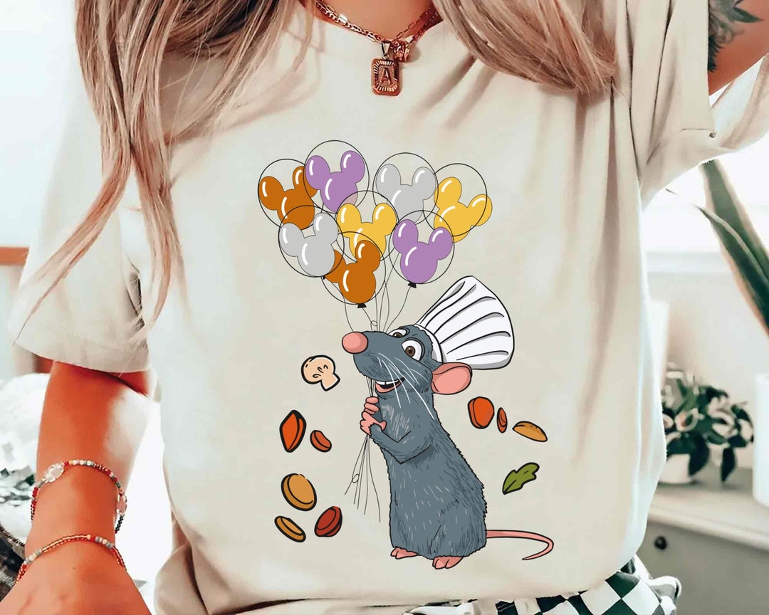 Ratatouille Remy Mouse Chef With Mickey Balloon Comfort Colors Shirt ...