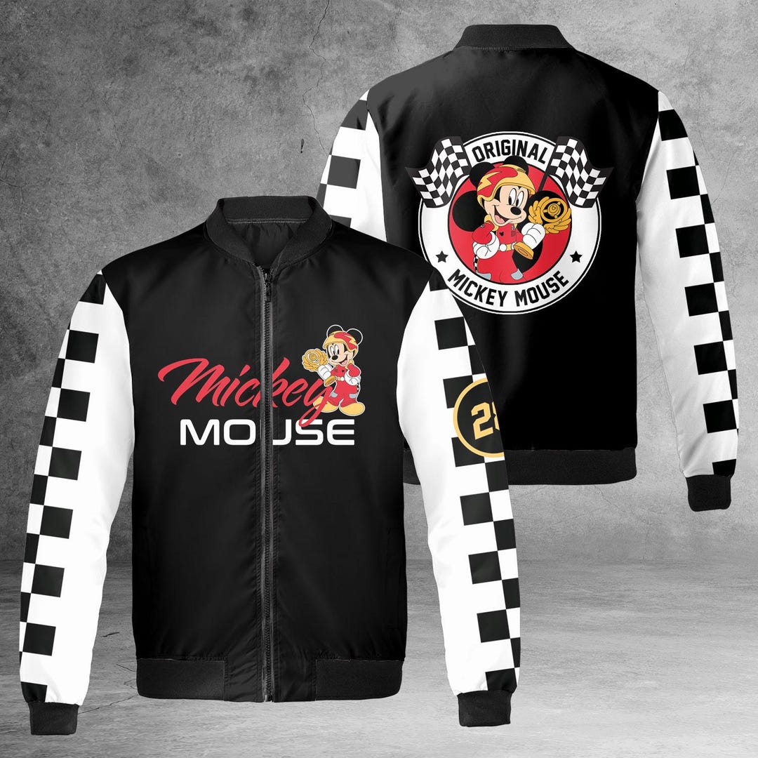 Disney Original Mickey Mouse Racer Fleece Bomber Jacket, Walt Disney ...