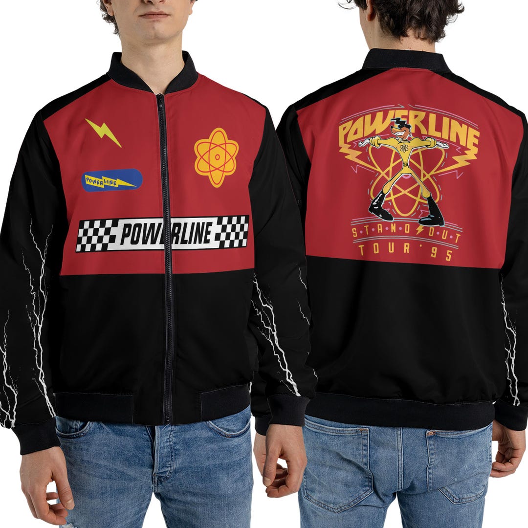 Retro Disney Goofy Powerline Stand Out Tour 95 Fleece Bomber Jacket, A ...