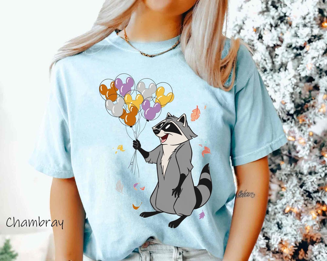 Meeko Raccoon With Mickey Balloon Comfort Colors Shirt, Funny Disney ...