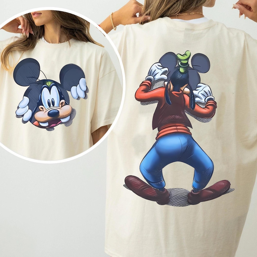 Disney Goofy Peeking 2 Sided Shirt, Funny Disney Goofy Costume T-shirt ...
