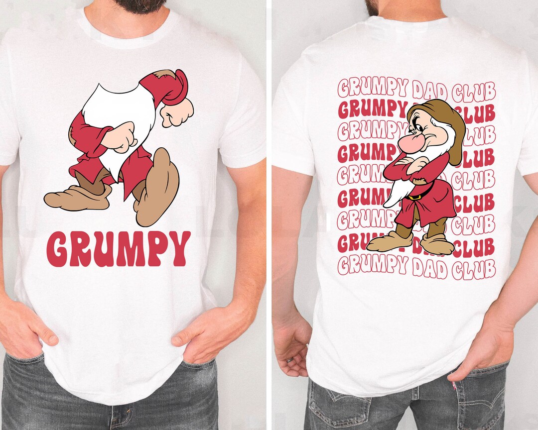 Retro Grumpy Dad Club Double Sided Comfort Colors Shirt, Snow White and ...
