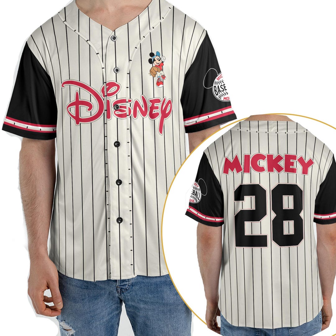 Two Sided Disney Mickey Mouse Baseball Jersey, Disney Mickey Mouse Co ...