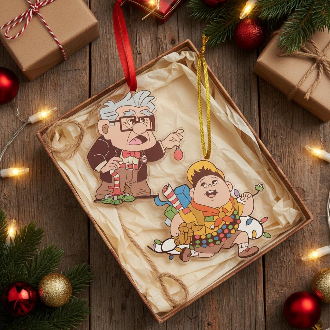 Pixar Disney up Movie Characters Holiday Acrylic Ornament, Carl Russell ...