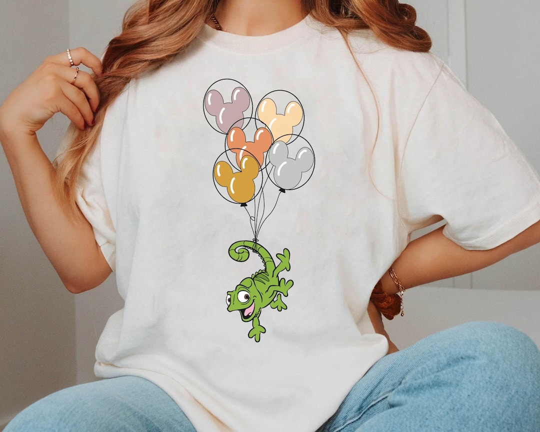 Tangled Pascal Mickey Balloon Comfort Colors Shirt, Vintage Disney T ...
