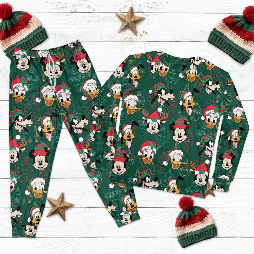 Mickey and Friends Christmas Pajama Set, Disney Friends Holiday Pajamas ...
