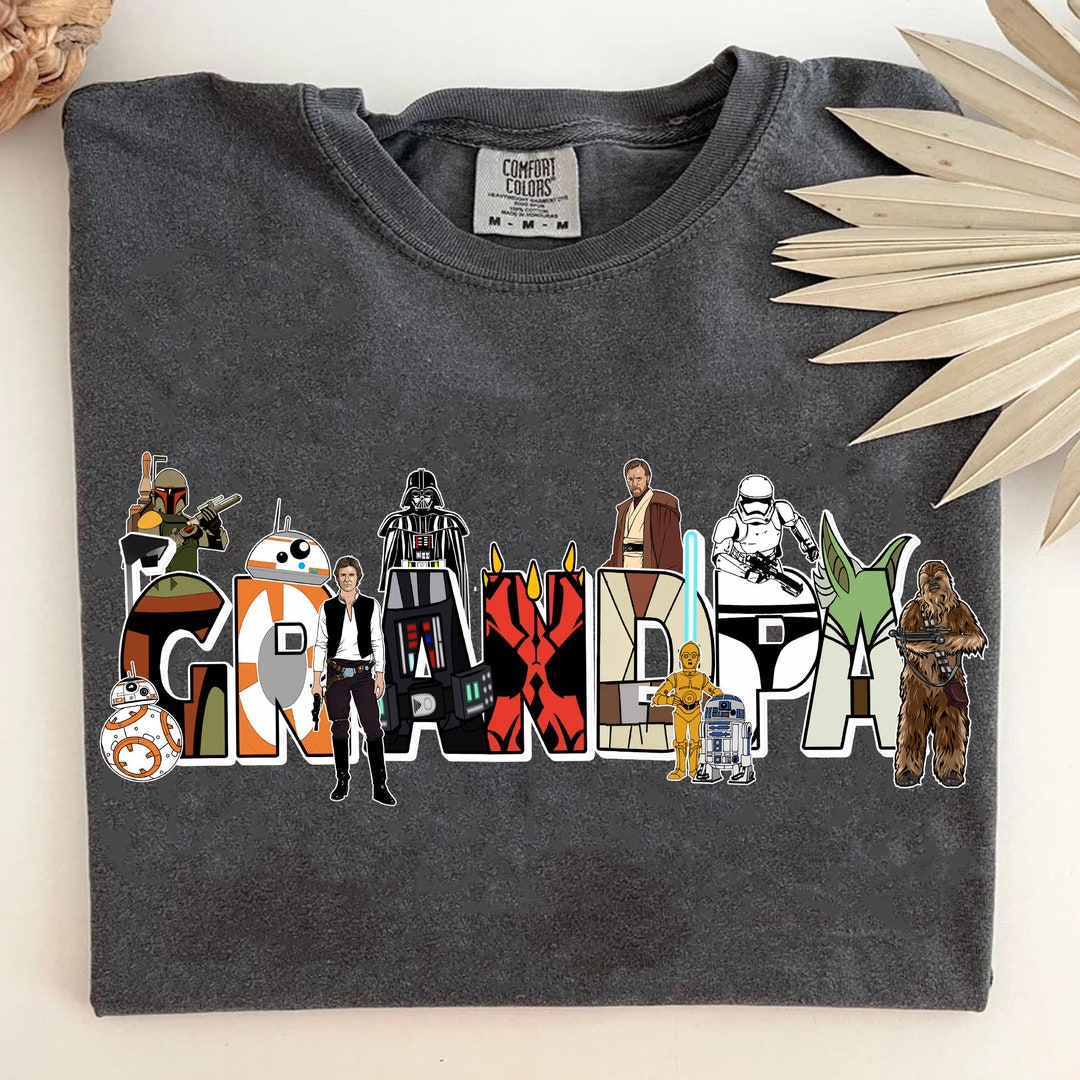 Custom Name Grandpa Star Wars Comfort Colors Shirt, Disney Father's Day ...
