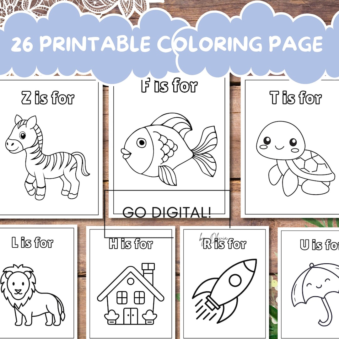 Educational Alphabet Coloring Page| Digital Download | Back to School ...