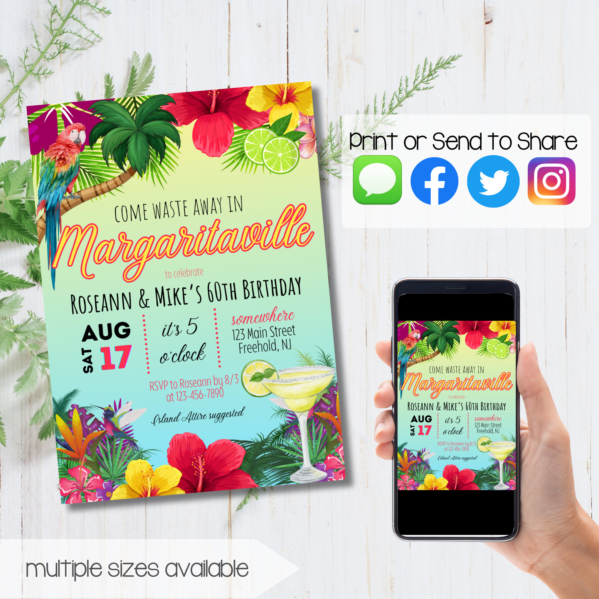 Margaritaville Invitation | Margaritaville Party | Jimmy Buffet ...