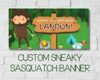 SNEAKY SASQUATCH Instant Download Happy Birthday Banner - Etsy