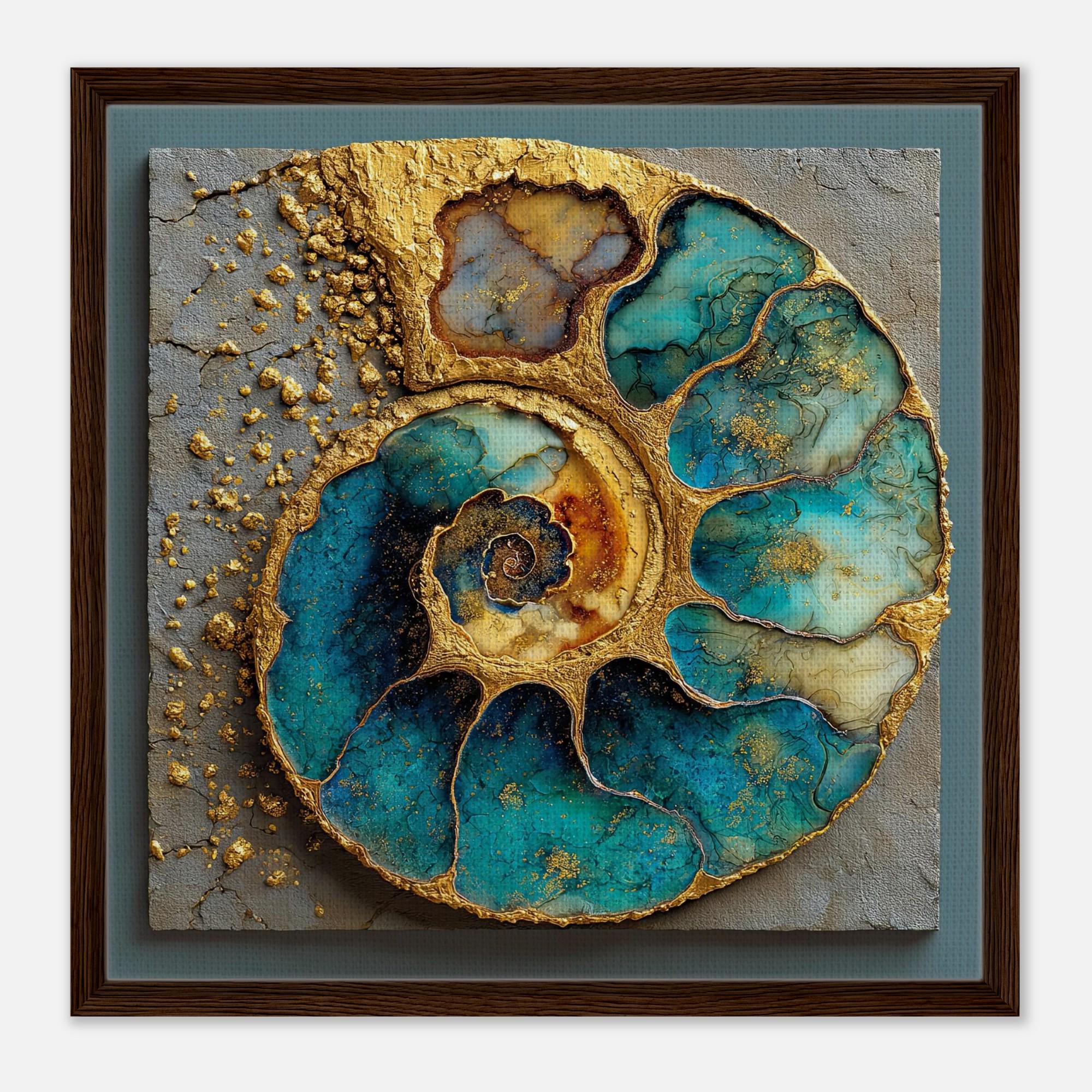 Framed Abstract Ammonite Fossil Framed Canvas Art - Multiple Sizes ...