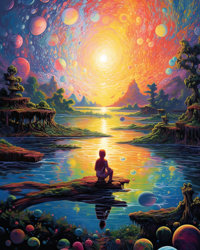 Psychedelic Space Art Digital Download 4320 X 5400 Px. - Etsy