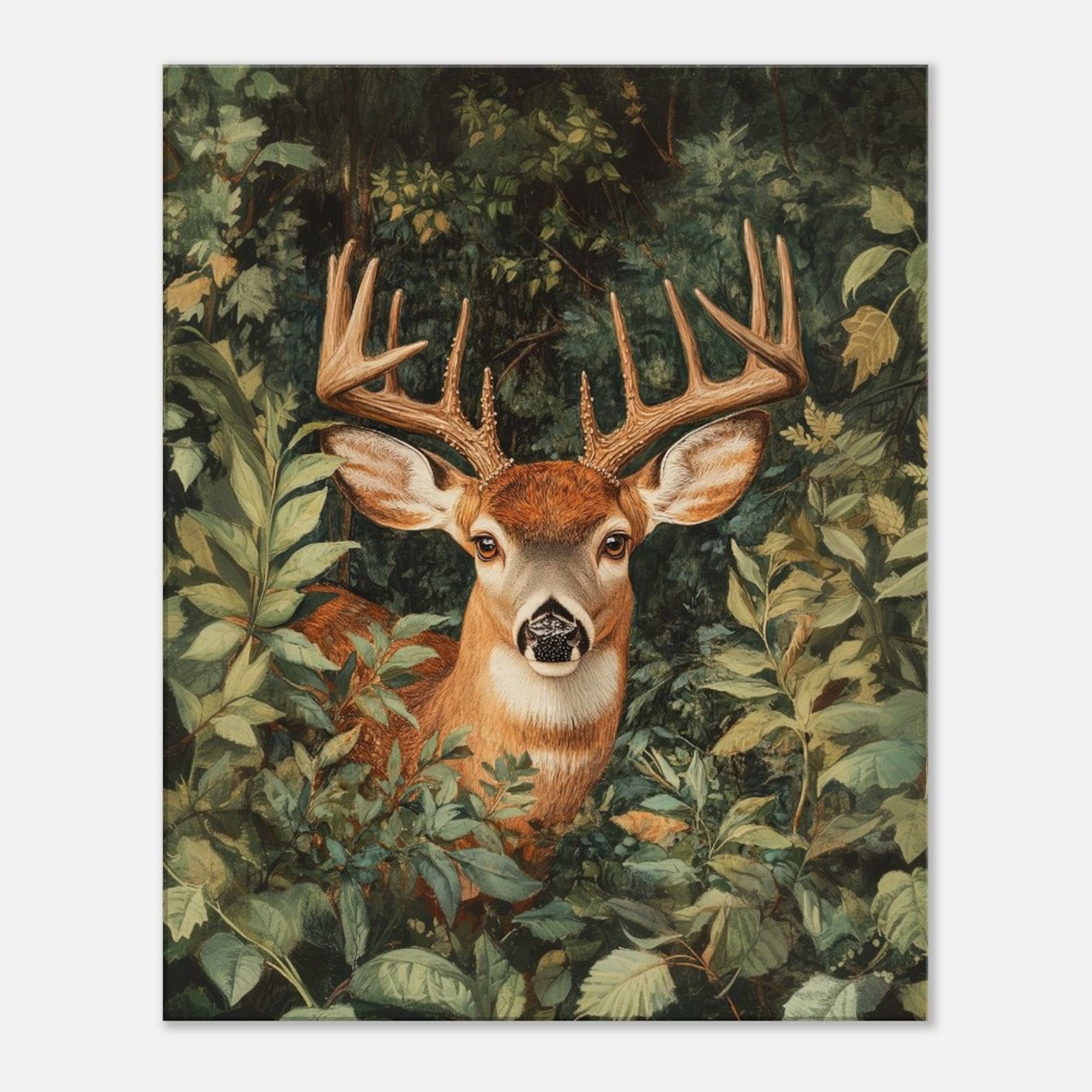 Whitetail Deer Portrait: Majestic Buck Canvas Art Print - Etsy