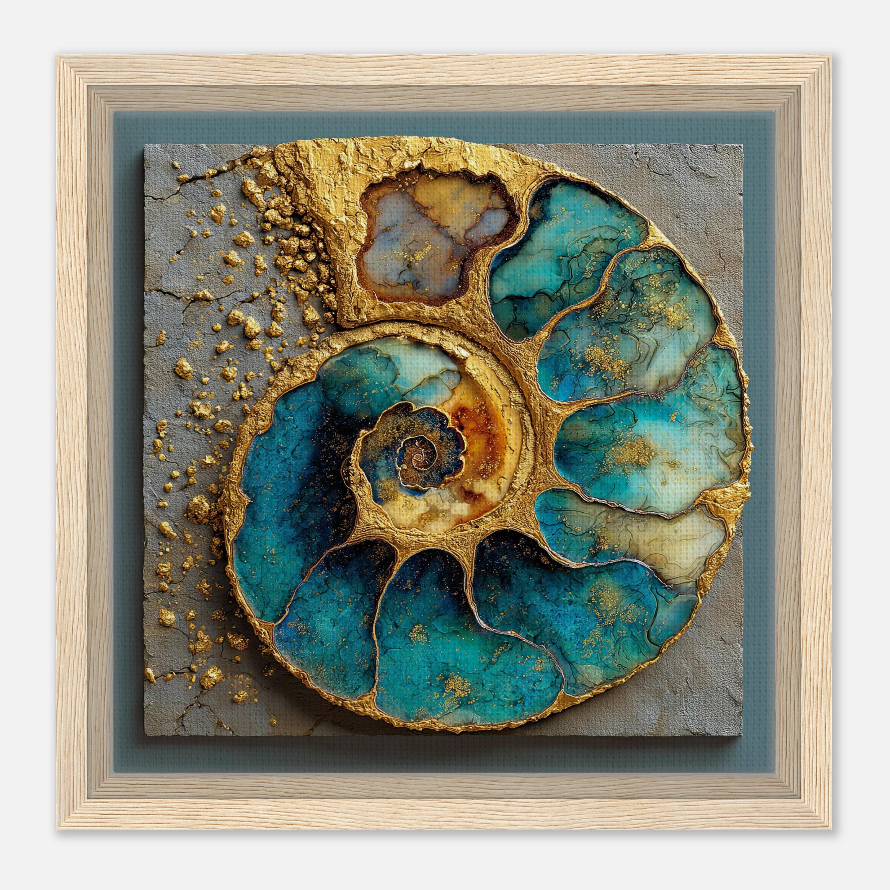 Framed Abstract Ammonite Fossil Framed Canvas Art - Multiple Sizes ...