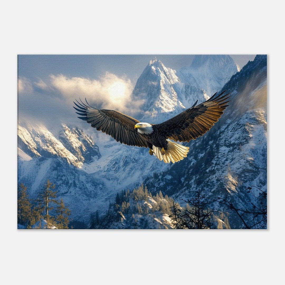 American Bald Eagle Art Print on Slim Canvas- Nature Lover Gift Idea ...