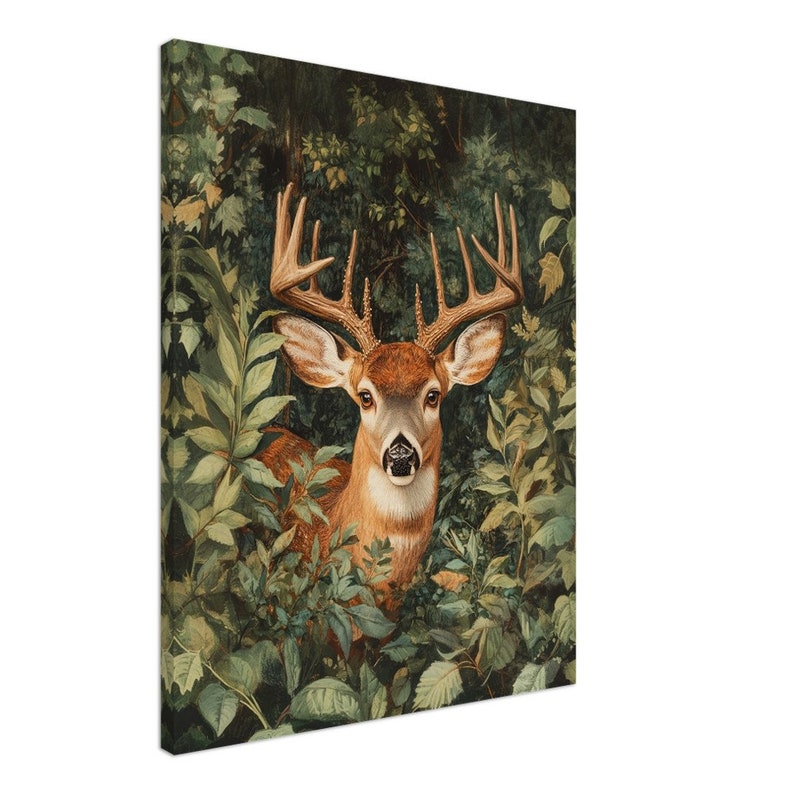 Whitetail Deer Portrait: Majestic Buck Canvas Art Print - Etsy