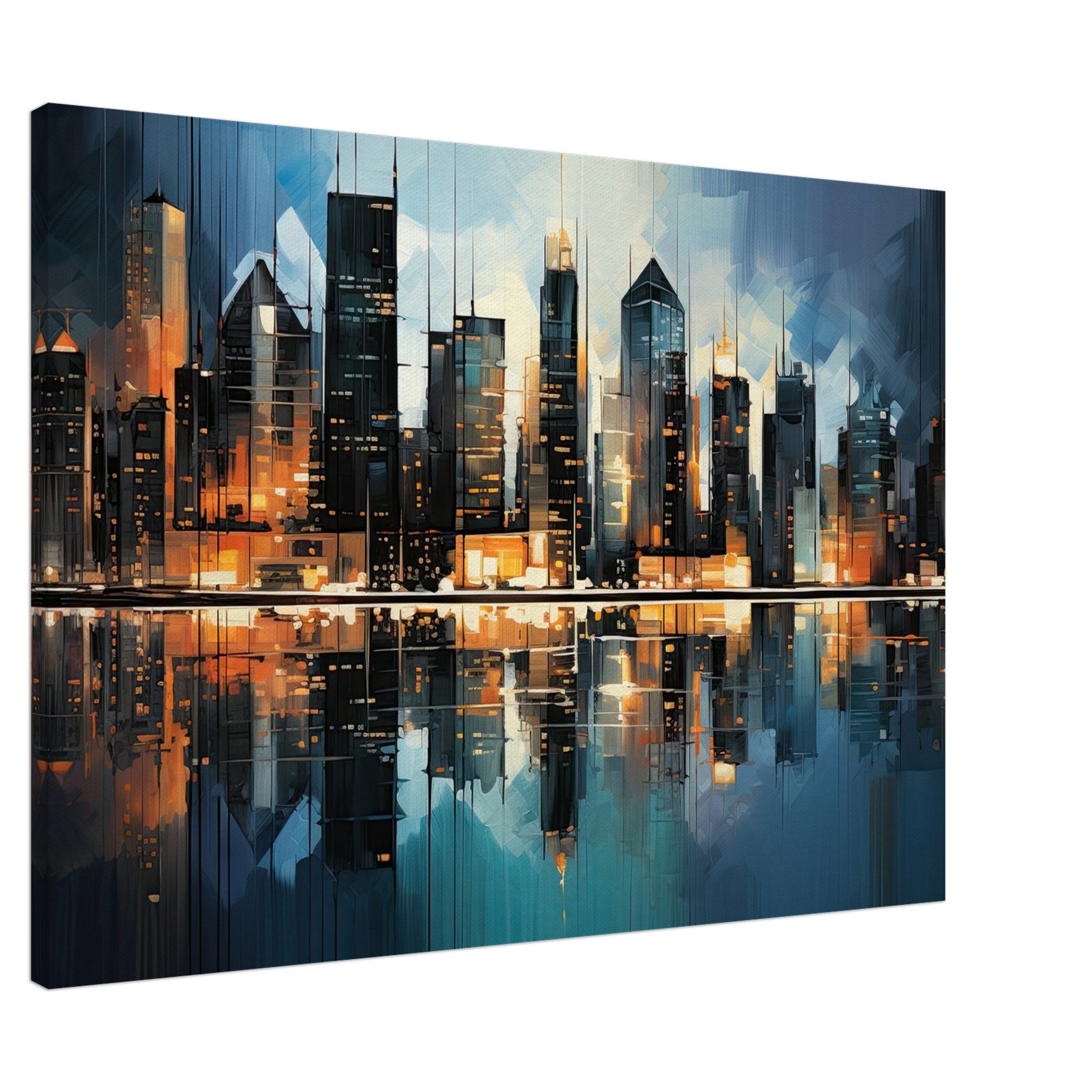 City Skyline Abstract Art Print on Slim Canvas, Home Decor, Office ...