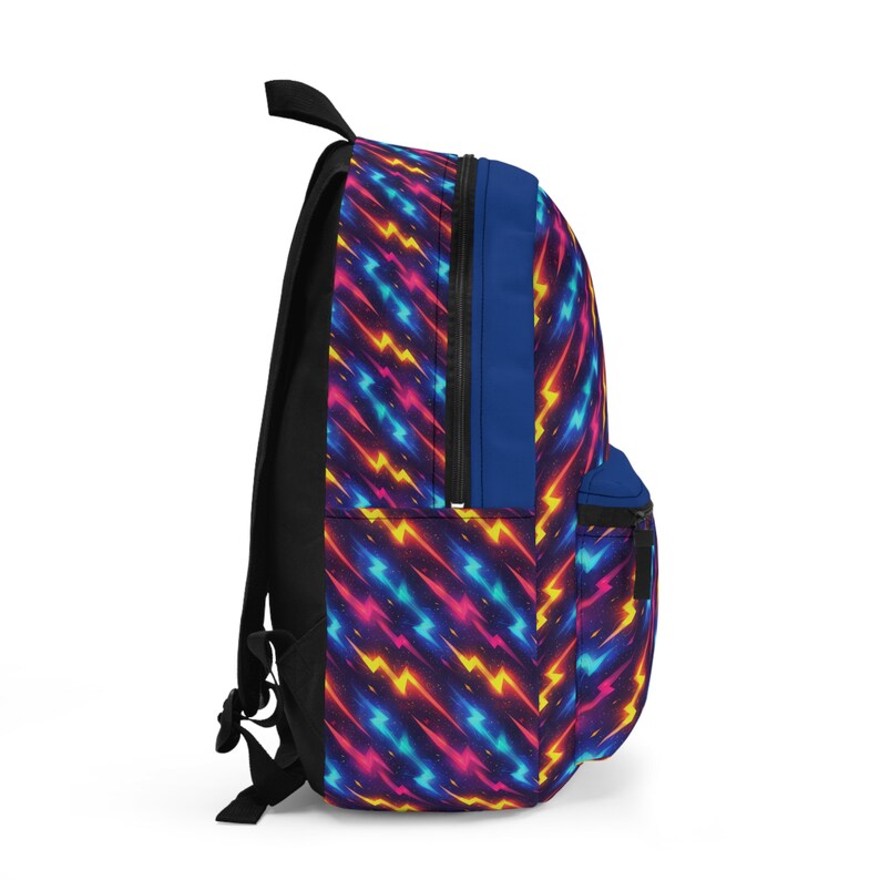 Neon Lightning Bolt Backpack With Blue Trim Back to School Supplies ...