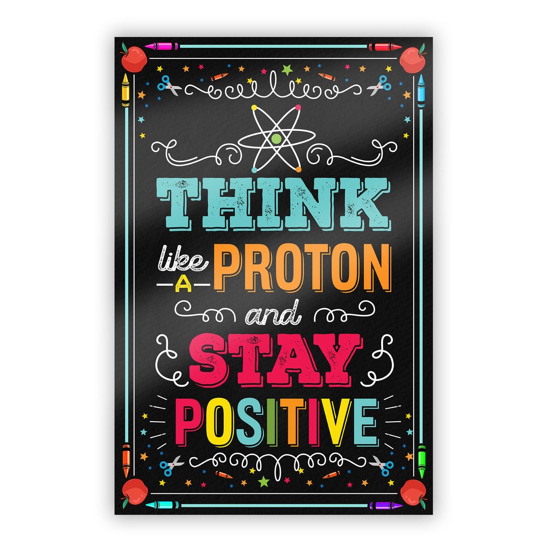 Science Classroom Printable Poster Think Like a Proton Stay - Etsy