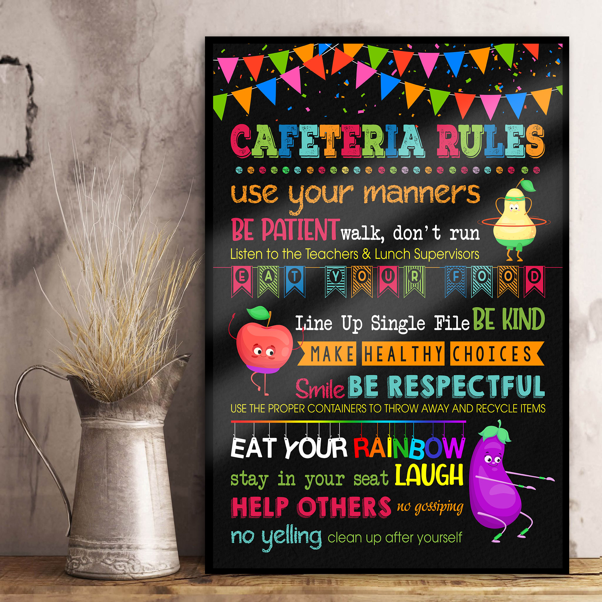 School Cafeteria Rules Poster Lunchroom School Teacher Sign - Etsy