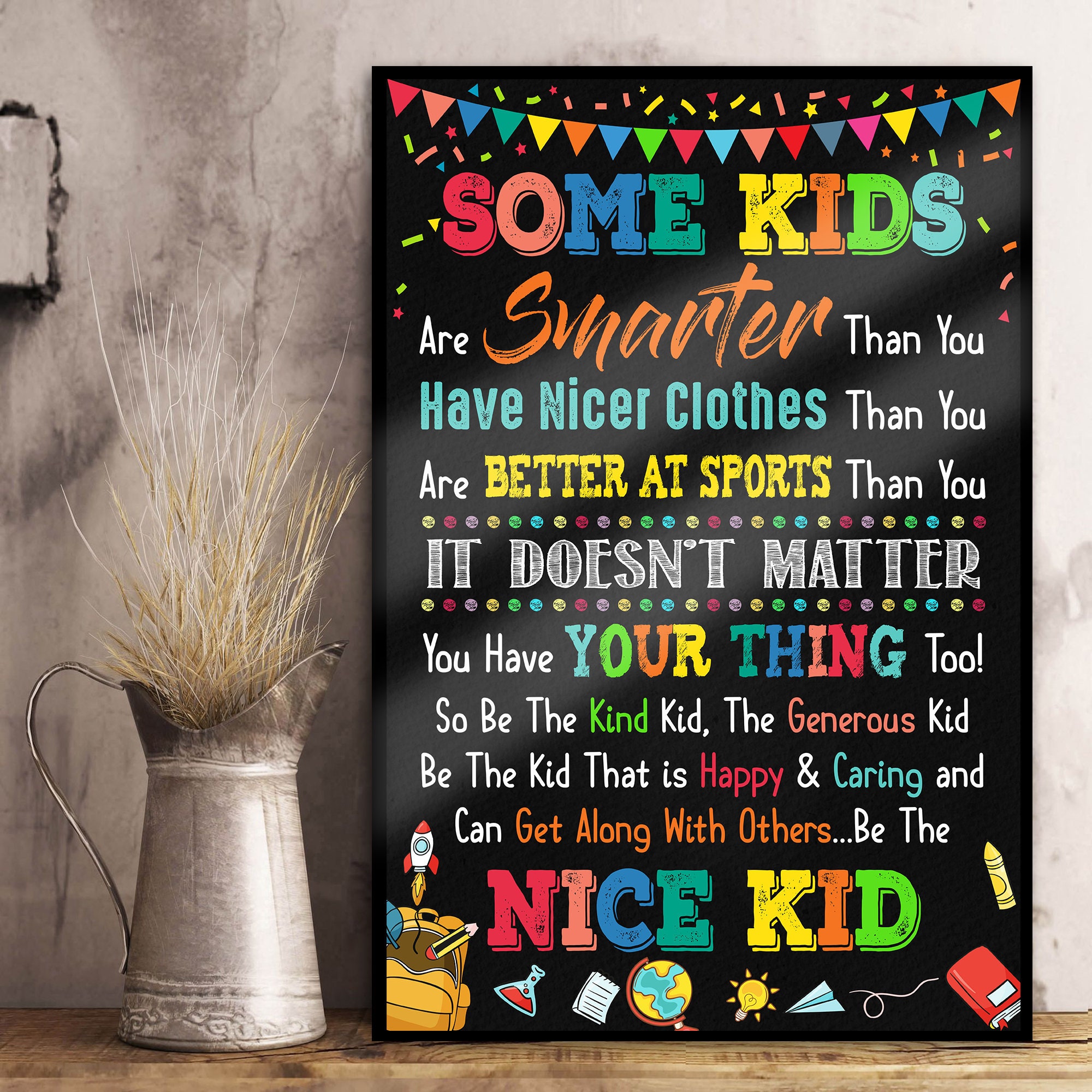 Be the Nice Kid Printable Poster Kindness Art School - Etsy