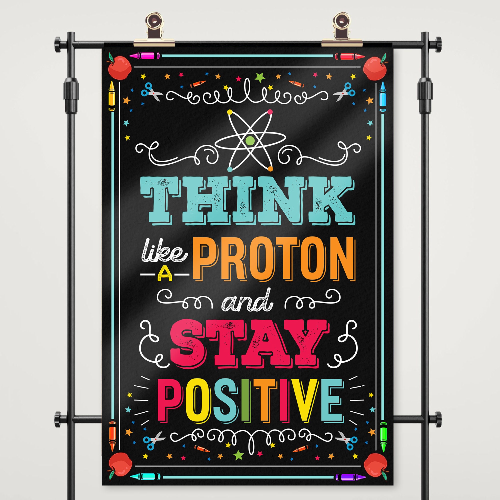 Science Classroom Printable Poster Think Like a Proton Stay - Etsy