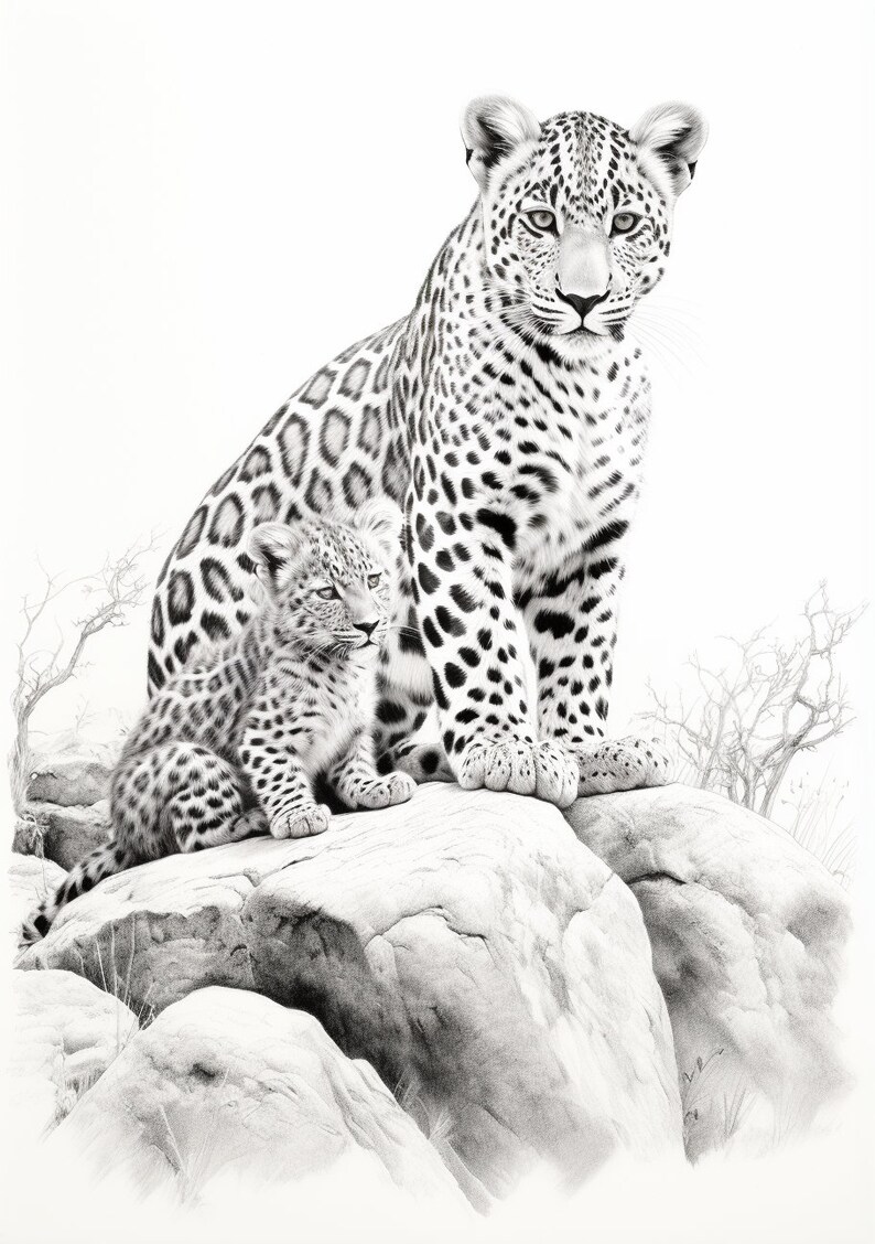 African Leopard Coloring Pages - Etsy