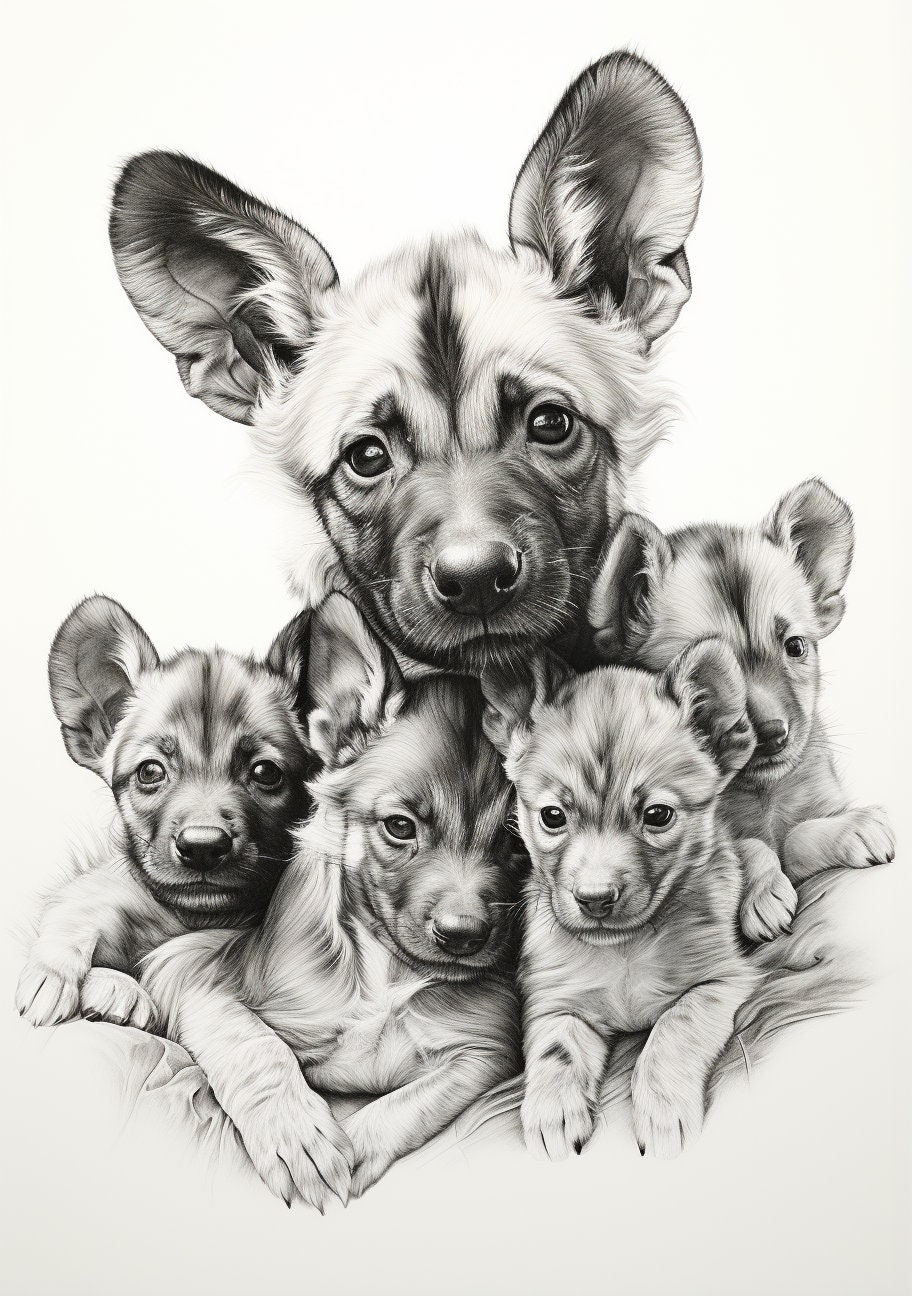 African Wild Dog Coloring Pages - Etsy