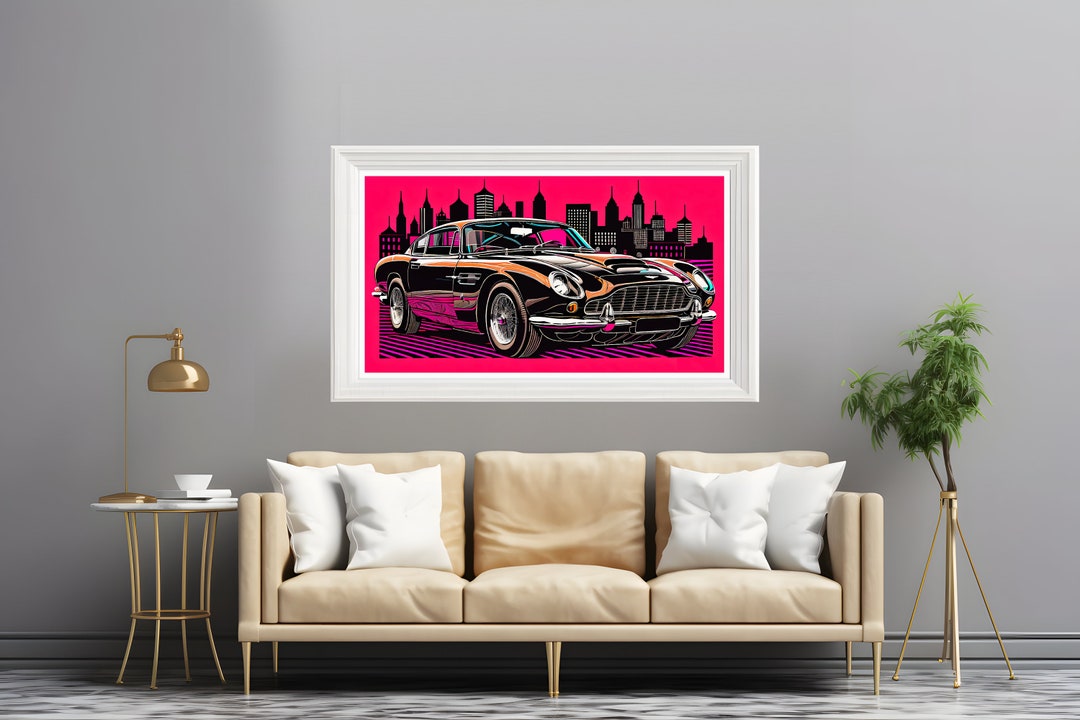 1964 Aston Martin DB5 Digital Print Vintage Car Digital Print Vector ...
