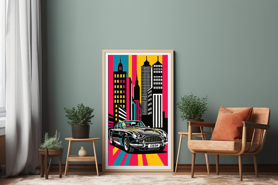 1964 Aston Martin DB5 Digital Print Vintage Car Digital Print Vector ...