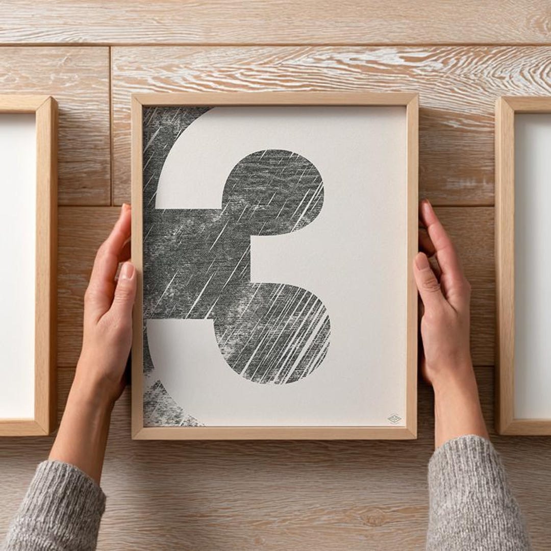 Art Print | Modern Typography | Number Three Decor | Minimalist Wall ...