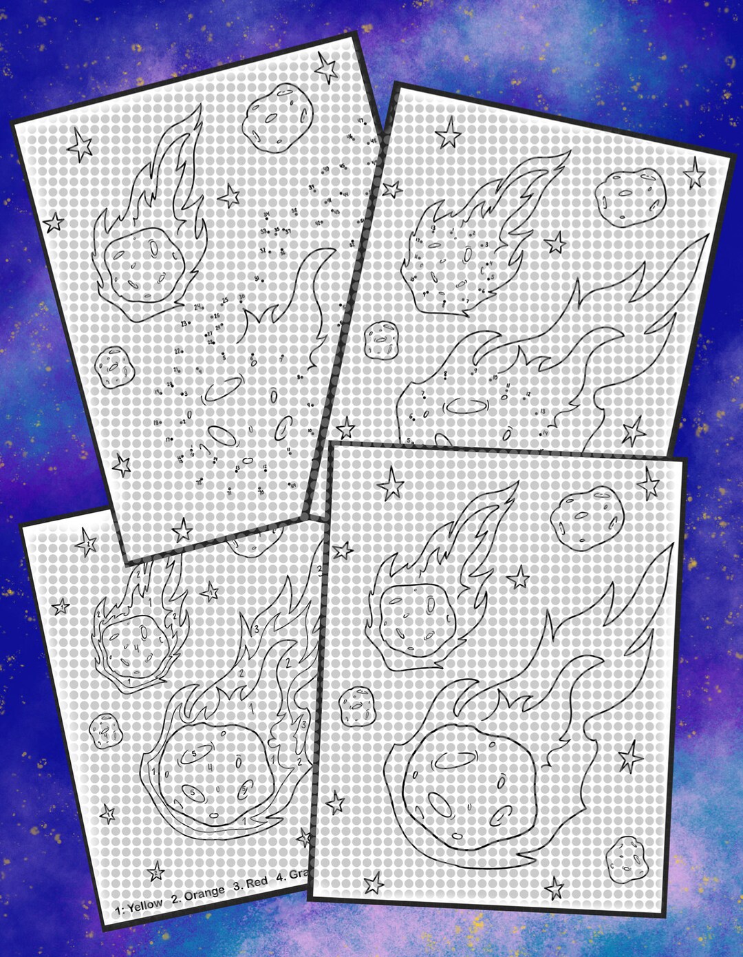 Pre-k Meteor Coloring/activity Pages - Etsy
