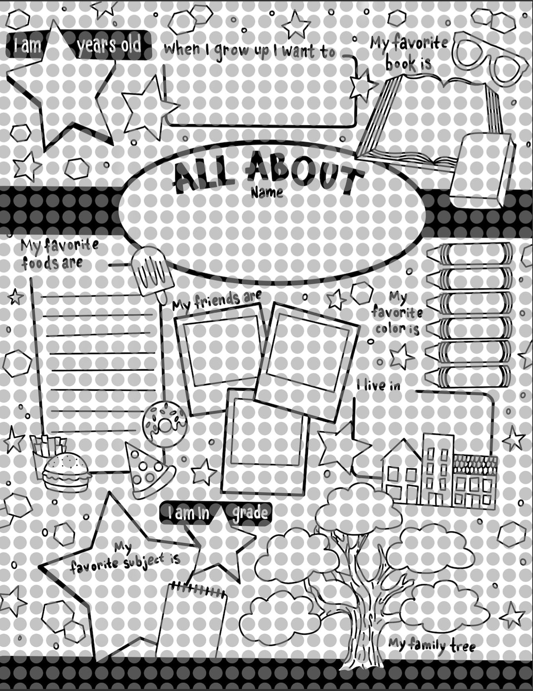Pre-k All About Me Worksheet - Etsy