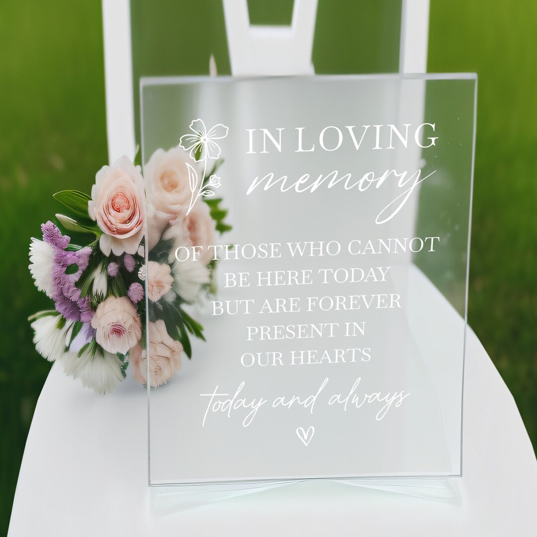 In Loving Memory Sign Wedding Decor, Personalized Memorial Plaque ...