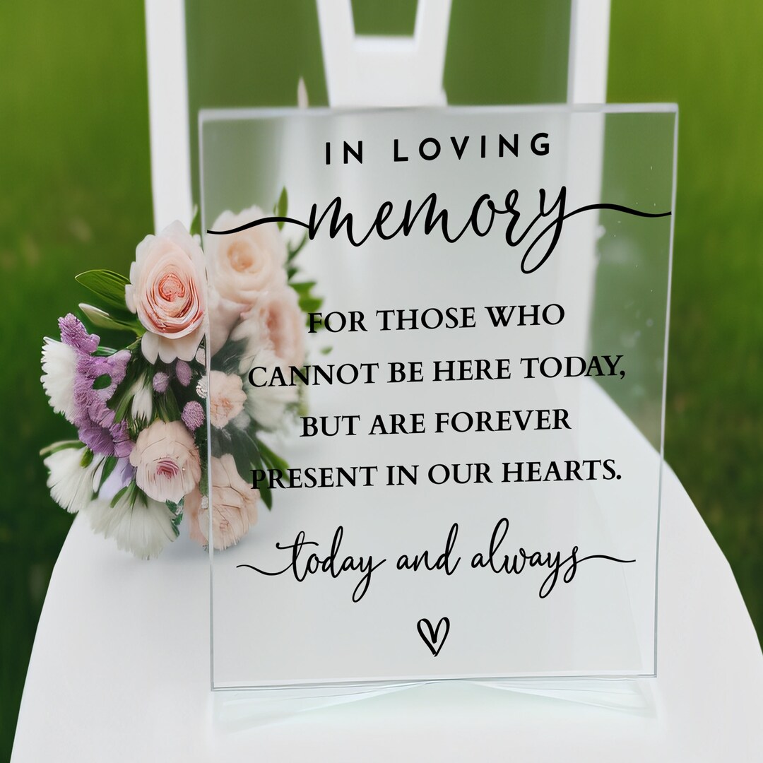 Reserved in Loving Memory Wedding Sign,wedding Sign for Loss, Reserved ...