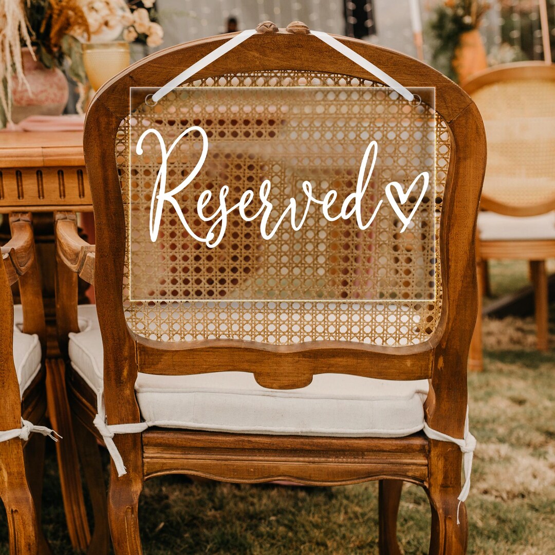 Wedding Reserved Sign for Wedding Ceremony, This Seat is Reserved Sign ...