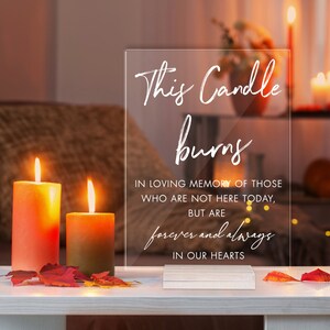 This Candle Burns in Loving Memory Candle Sign, Reserved Memorial Sign ...