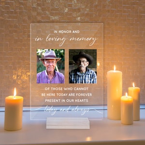 Wedding Memorial Plaques Wedding Decor, Personalized Memorial Plaque ...