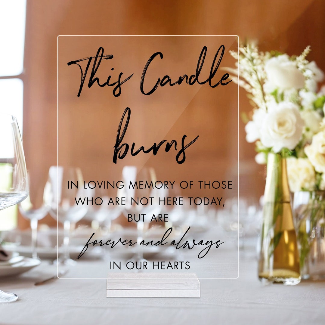This Candle Burns in Loving Memory Candle Sign, Reserved Memorial Sign ...