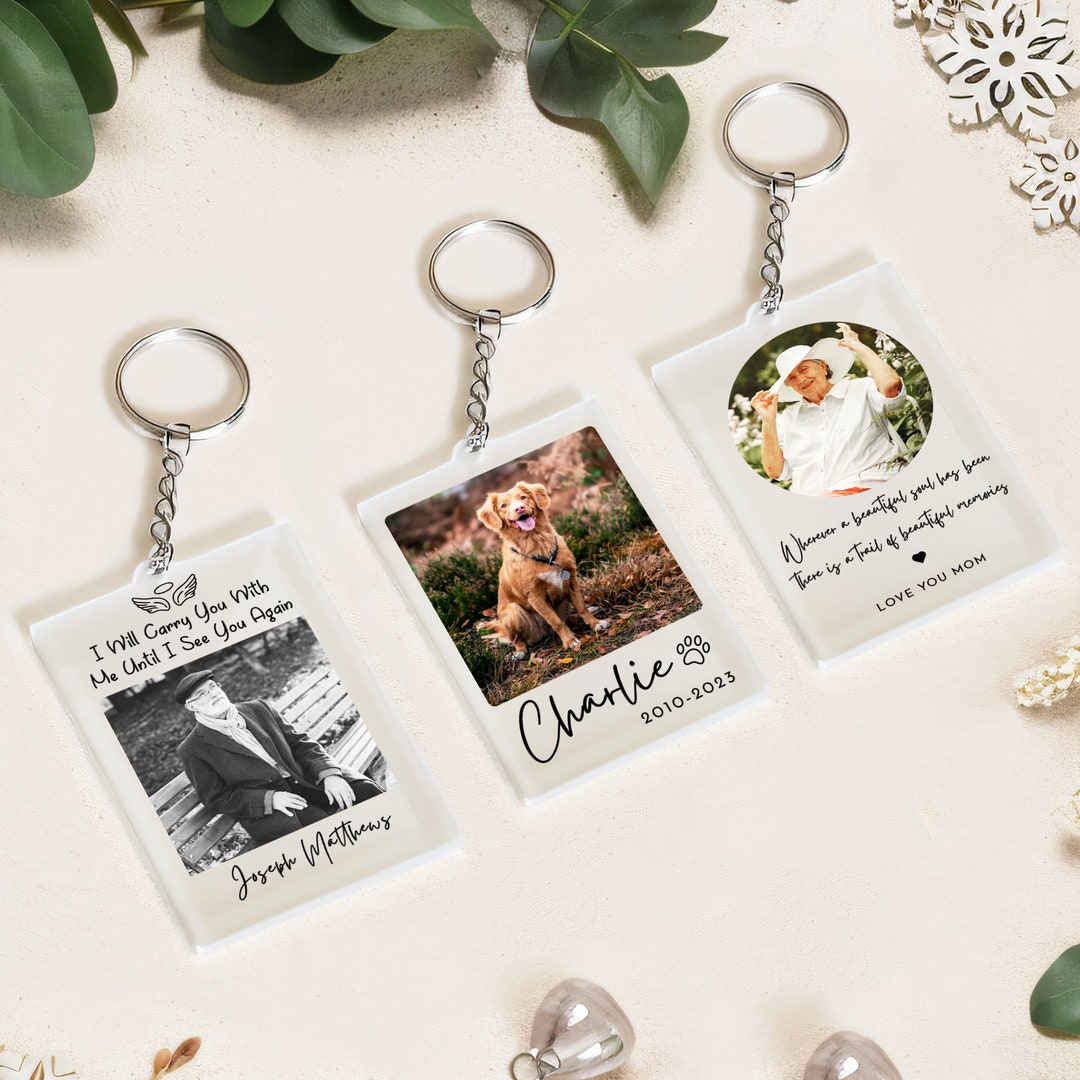 Personalized Photo Keychain Memorial Gifts, Picture Frame Memorial ...