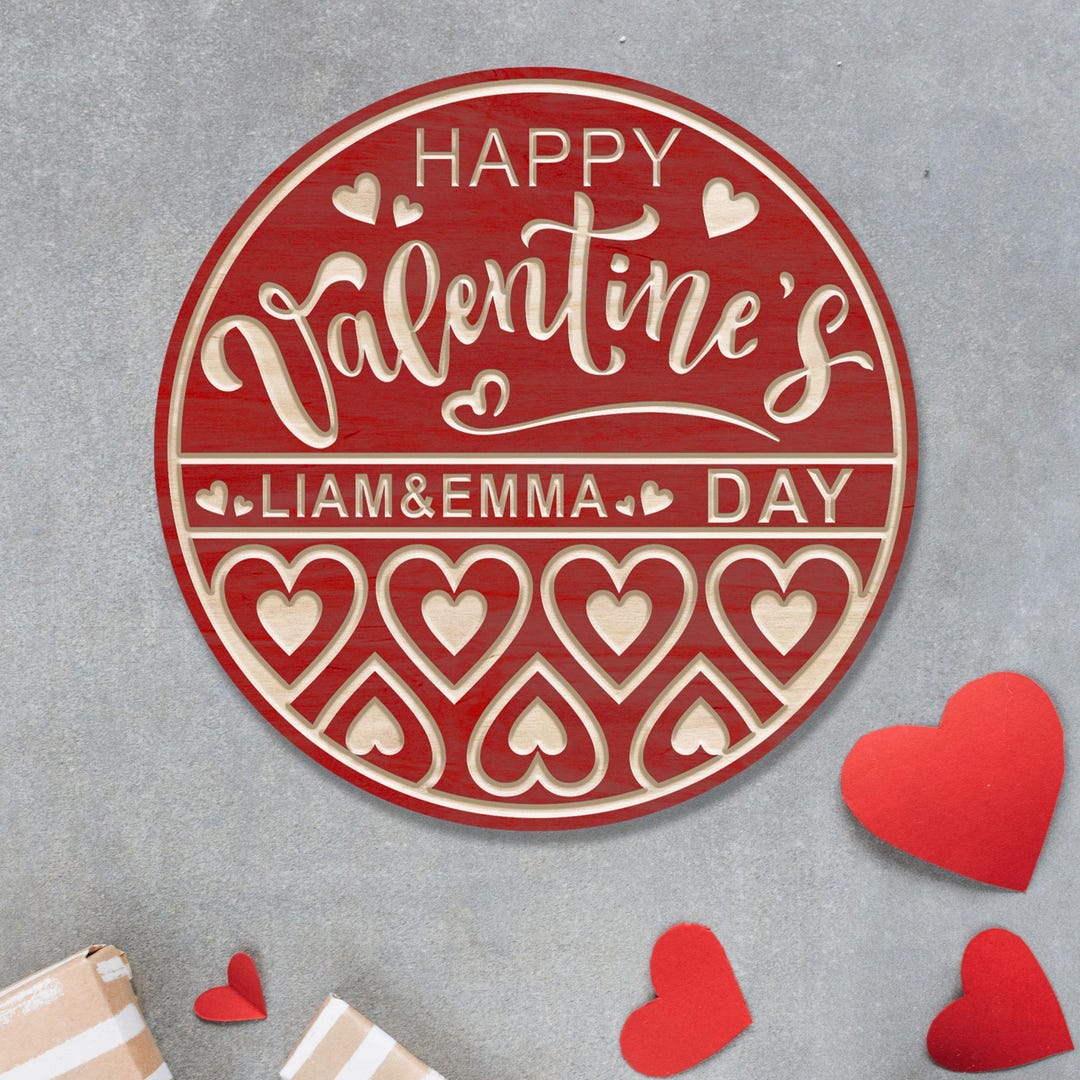 Happy Valentine's Day Welcome Sign Custom Wall Decor, Wood Sign ...